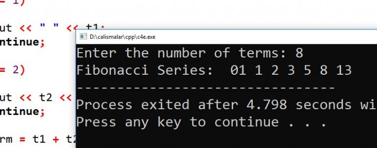Display Fibonacci Series In C Programming Code Examples 3196