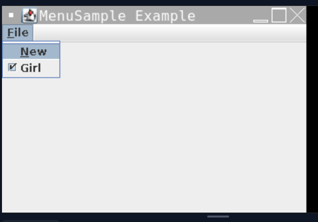 Jcheckboxmenuitem With Itemlistener Programming Code Examples
